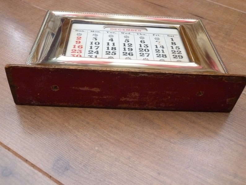 Vintage 1920s Perpetual Calendar Desk Calendar Oak and Metal - Etsy UK