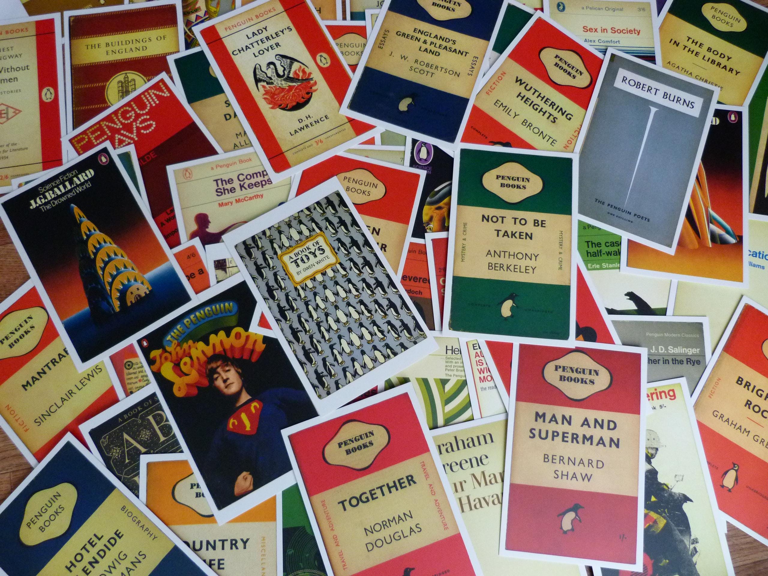 Classic Penguin Book Cover Postcards Packs of 4 12 or 24 Lucky Dip ...