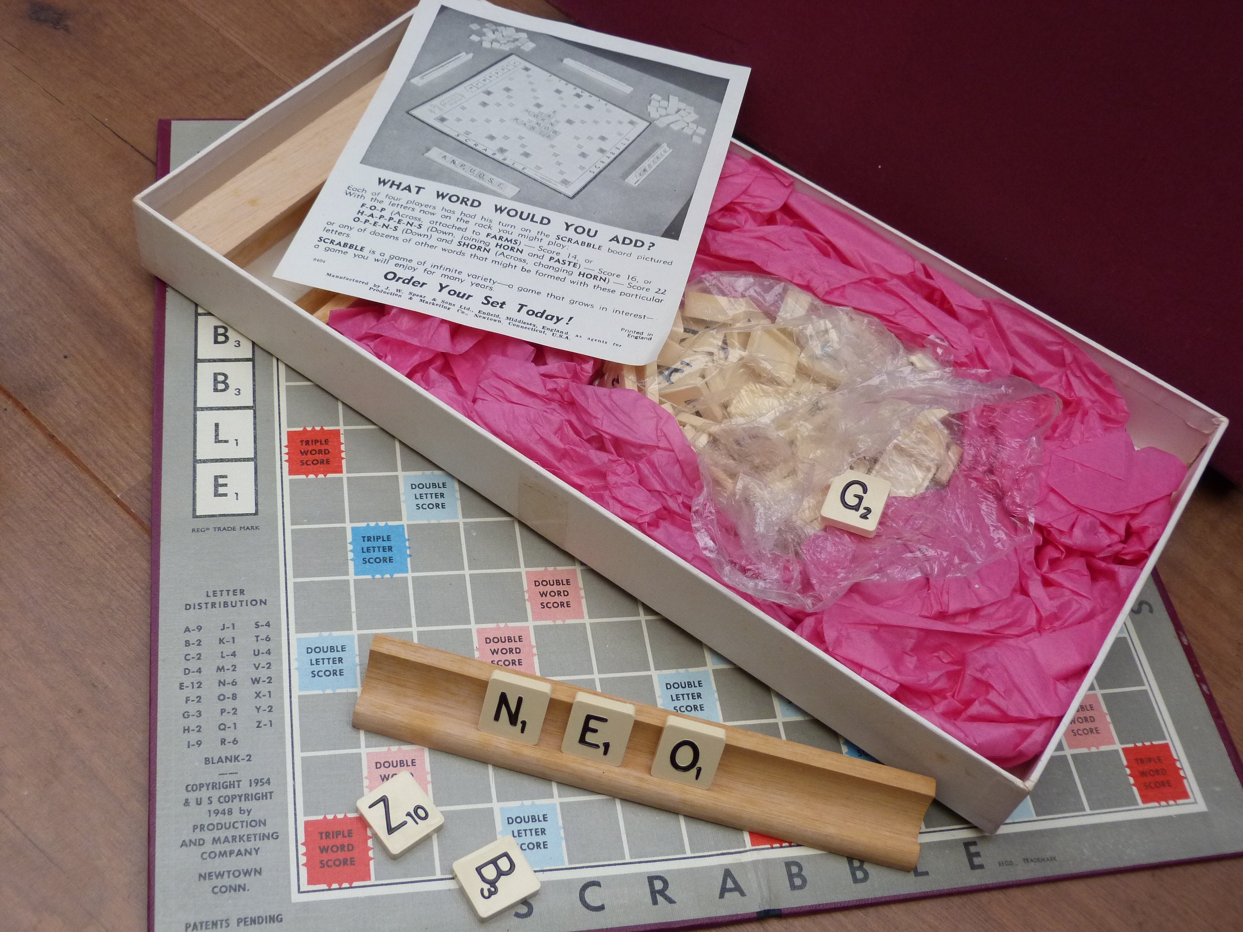 Vintage Early Scrabble set juego original completo con las | Etsy