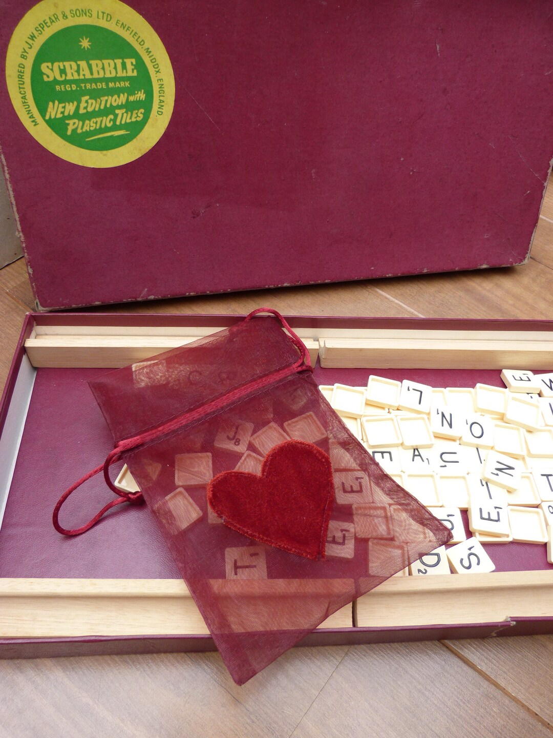 Vintage Early Scrabble Set, Complete Original Game With First Plastic ...