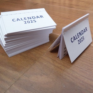50 Pack of 2025 Mini Calendar Tabs 12 Pages With Sewn Binding Small ...
