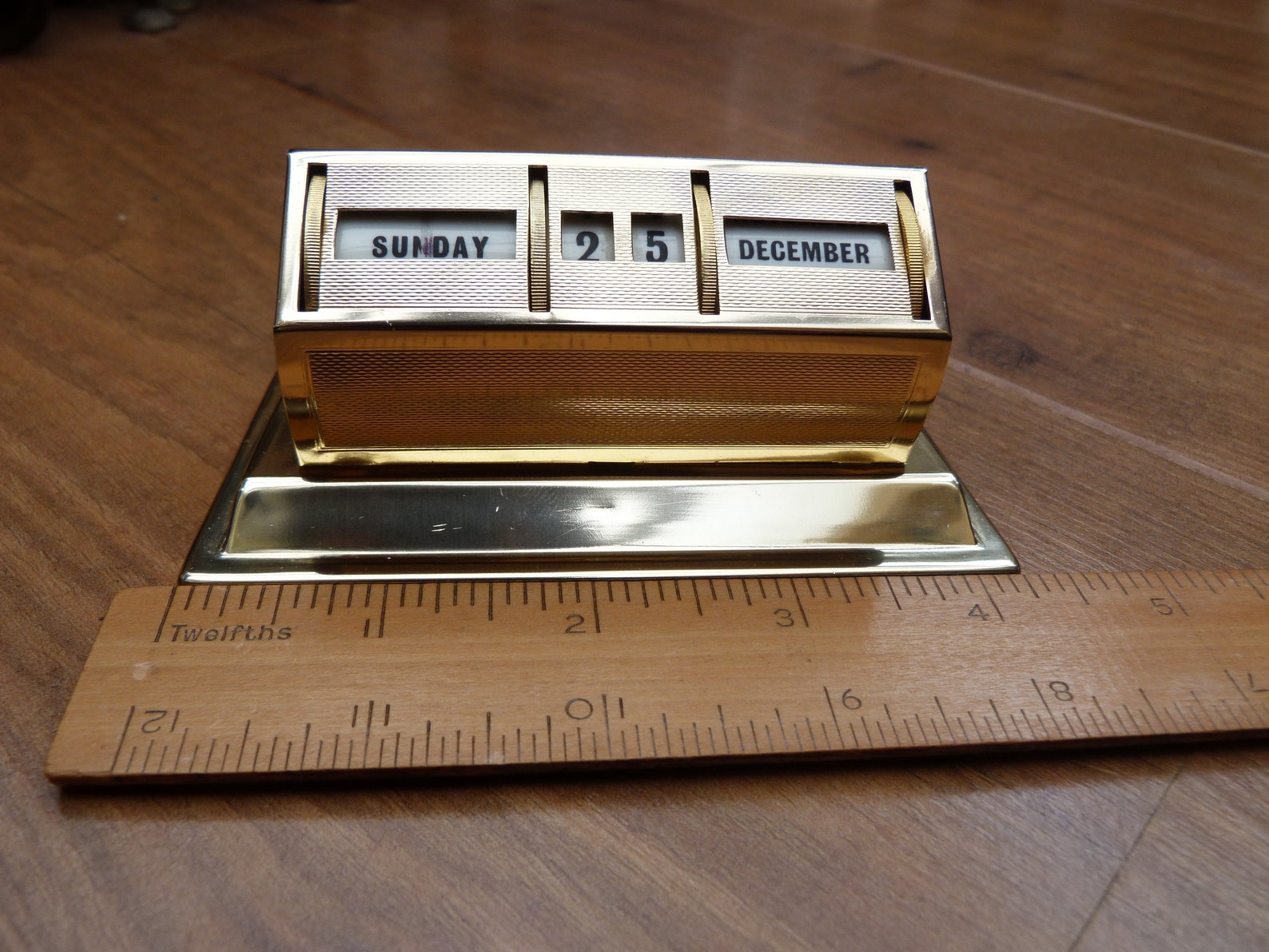 Vintage Perpetual Calendar Desk Calendar Gold Colour Shiny - Etsy