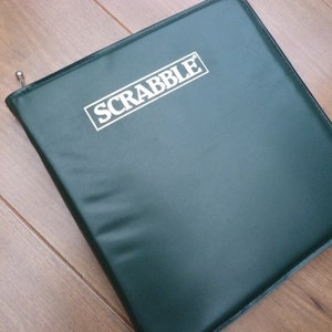 Vintage Travel Scrabble Set Peg Tiles and Board in Folding Zipped Case ...
