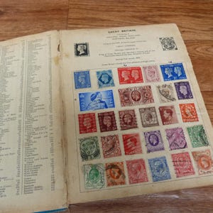 Vintage Stamp Album 800 Plus World Stamps 1900s-1960s Europe French ...