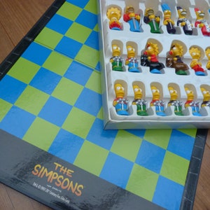 Vintage the Simpsons 3D Chess Set With Folding Board Complete With 32 ...