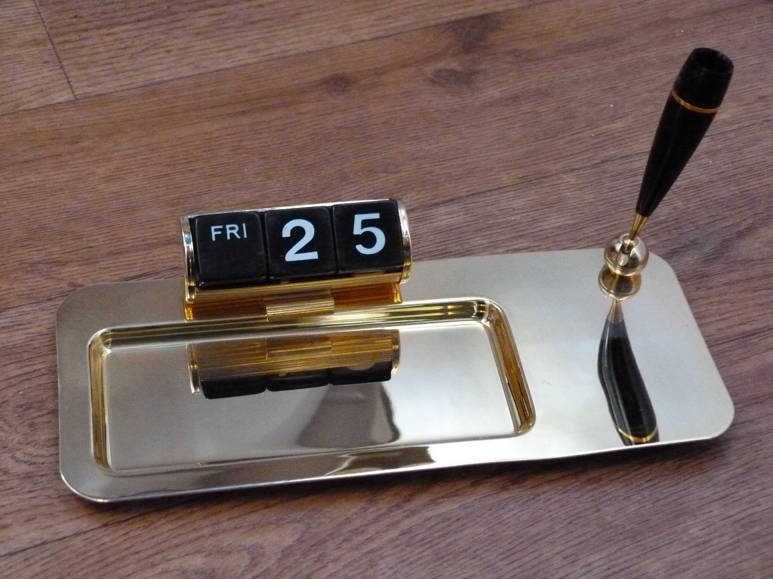 Vintage Perpetual Calendar Desk Calendar Shiny Gold/Brass | Etsy