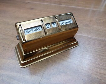 Vintage Metal Perpetual Calendar Desk Calendar Barrel Style - Etsy