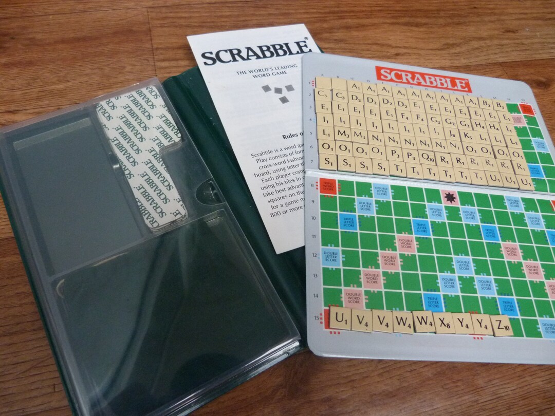 Vintage Pocket Scrabble Magnetic Set in Hard Plastic Folding Case ...
