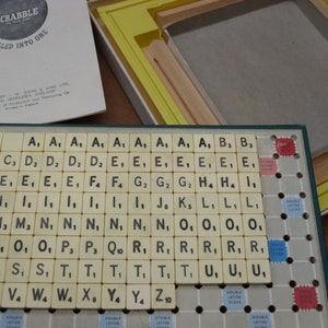 Vintage Travel Scrabble Set, Peg Tiles and Board With Wooden Racks ...