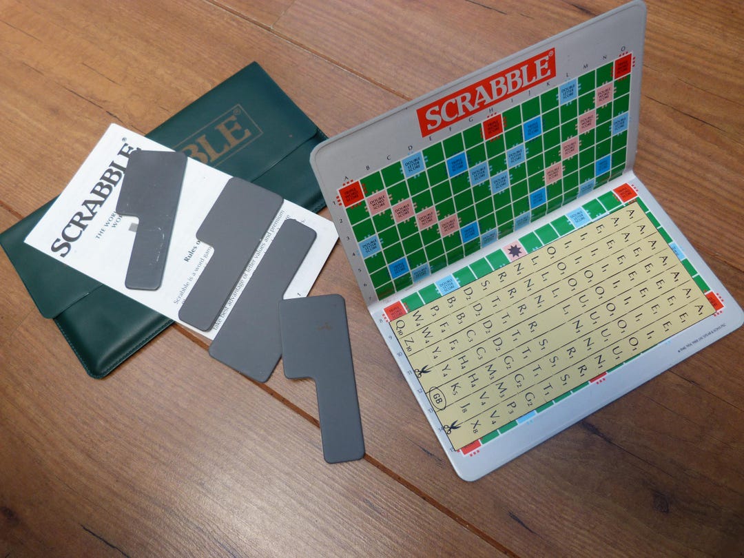 Vintage Unplayed Pocket Scrabble Magnetic Set in Soft Plastic Folding ...