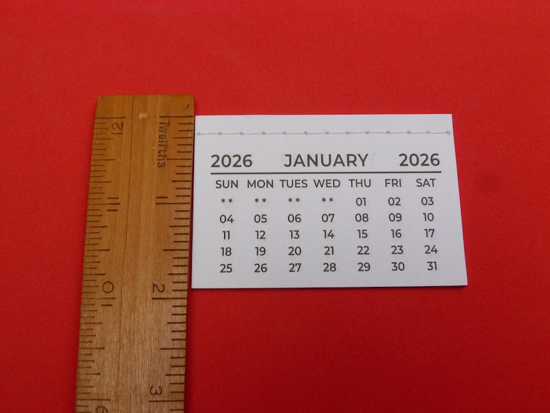 2026 Mini Calendar Tabs Pack of 20, 50 or 100 Small (less Than 3x2 Inch ...