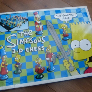 Vintage the Simpsons 3D Chess Set With Folding Board Complete With 32 ...
