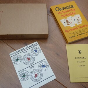 Vintage Samba Canasta Bolivia Game by De La Rue Plus Book. Three Decks ...