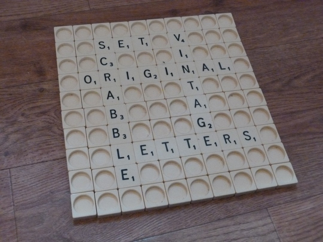 Complete Set of 100 Scrabble Letter Tiles Original Vintage Set by Spear ...