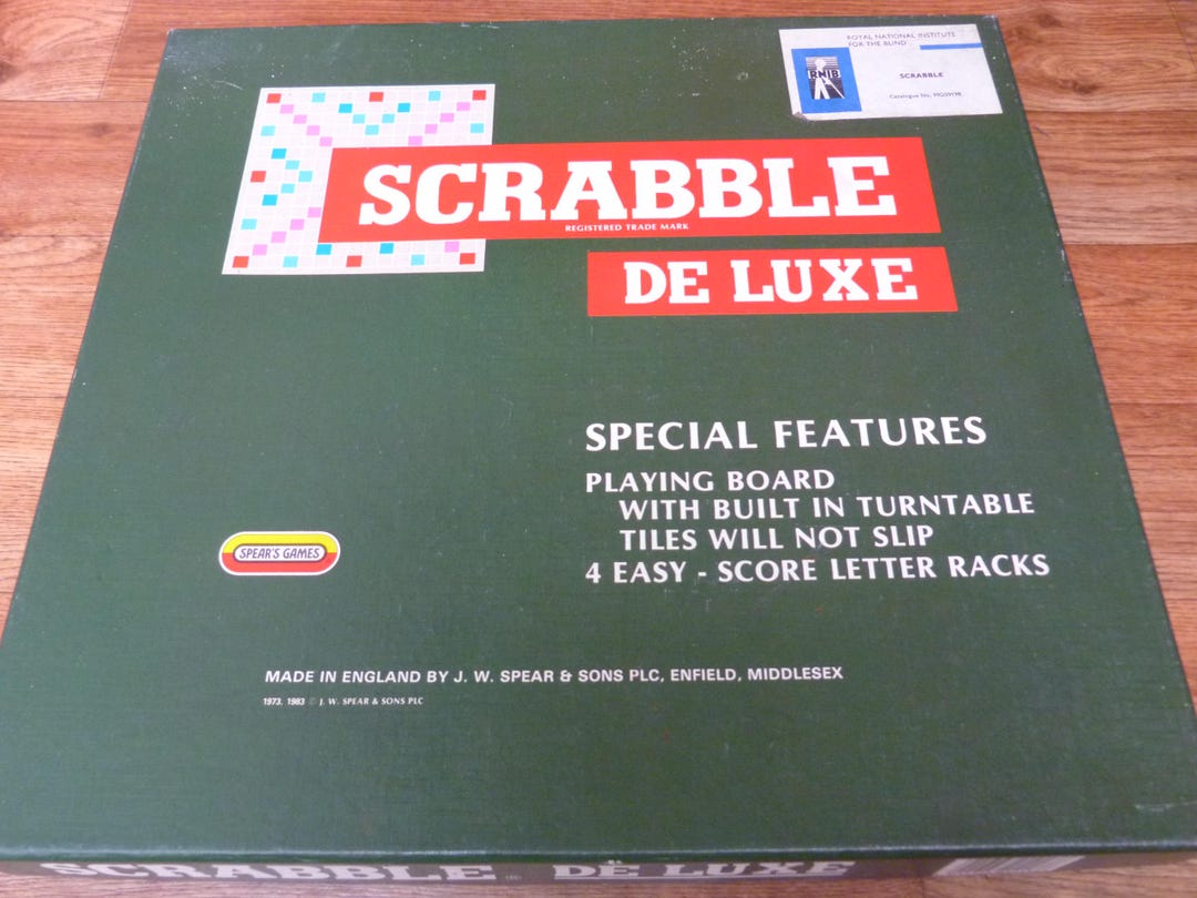 Vintage BRAILLE Deluxe Scrabble Set, With Turntable Board and Scoring Racks, Complete Game by ...