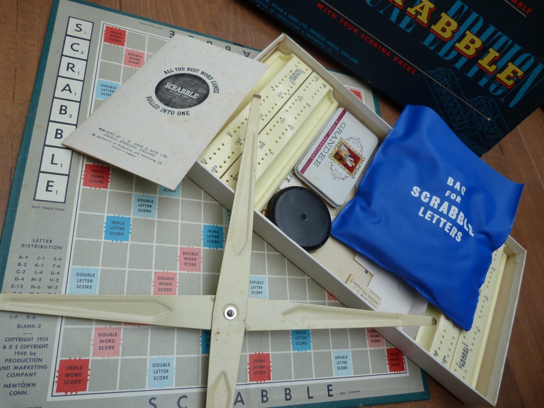 Vintage Deluxe Scrabble Set; Complete Original Game With Turntable ...