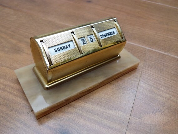 Vintage Perpetual Calendar Desk Calendar Gold/brass Colour - Etsy
