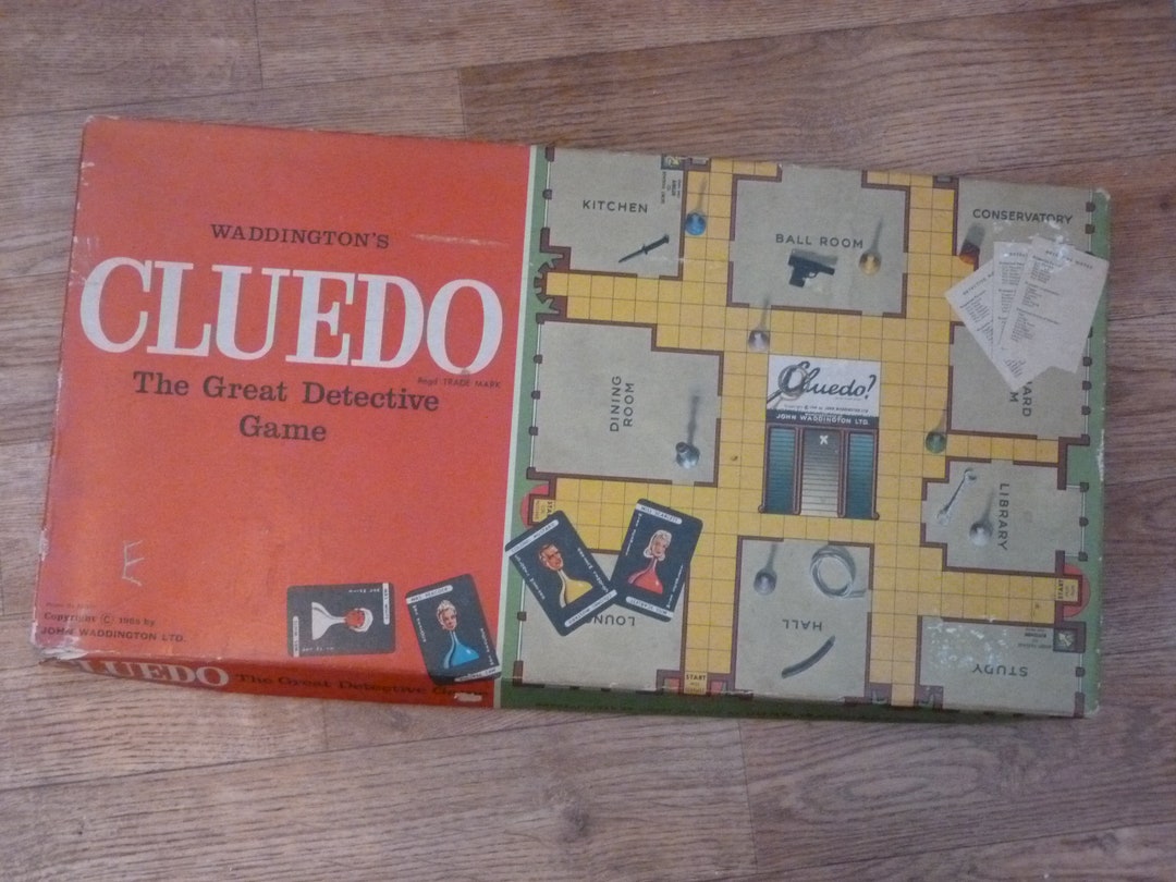 Vintage Cluedo Board Game, Waddingtons Murder Mystery Game Complete and ...