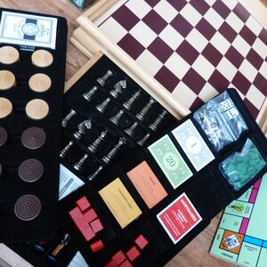 Unplayed Monopoly Cluedo Chess 7 Game Compendium in Large Wooden Case ...
