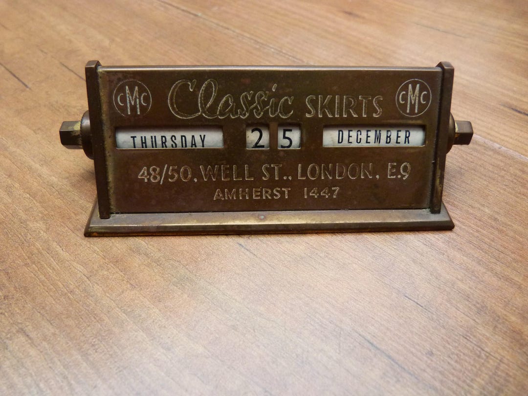 Vintage Perpetual Calendar Triangular Shape Classic Skirts of London ...