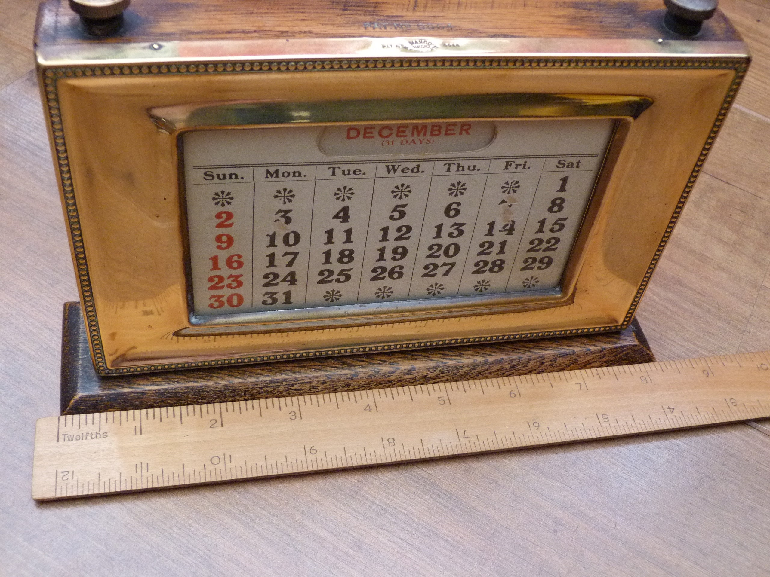Vintage 1920s Perpetual Calendar Desk Calendar Oak and Metal - Etsy UK