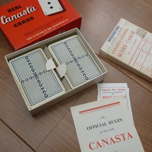 Vintage Real Canasta Card Game by Waddingtons Twin Decks Playing Cards ...
