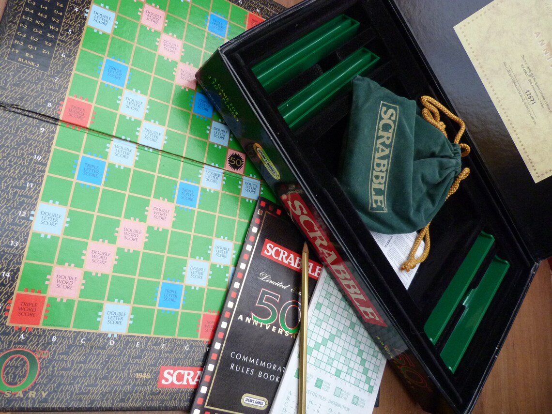 Vintage Scrabble 50th Anniversary Limited Edition Special Set - Etsy