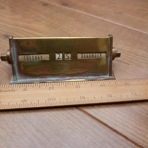 Vintage Perpetual Calendar Triangular Shape Heavy Brassy Metal Desk ...