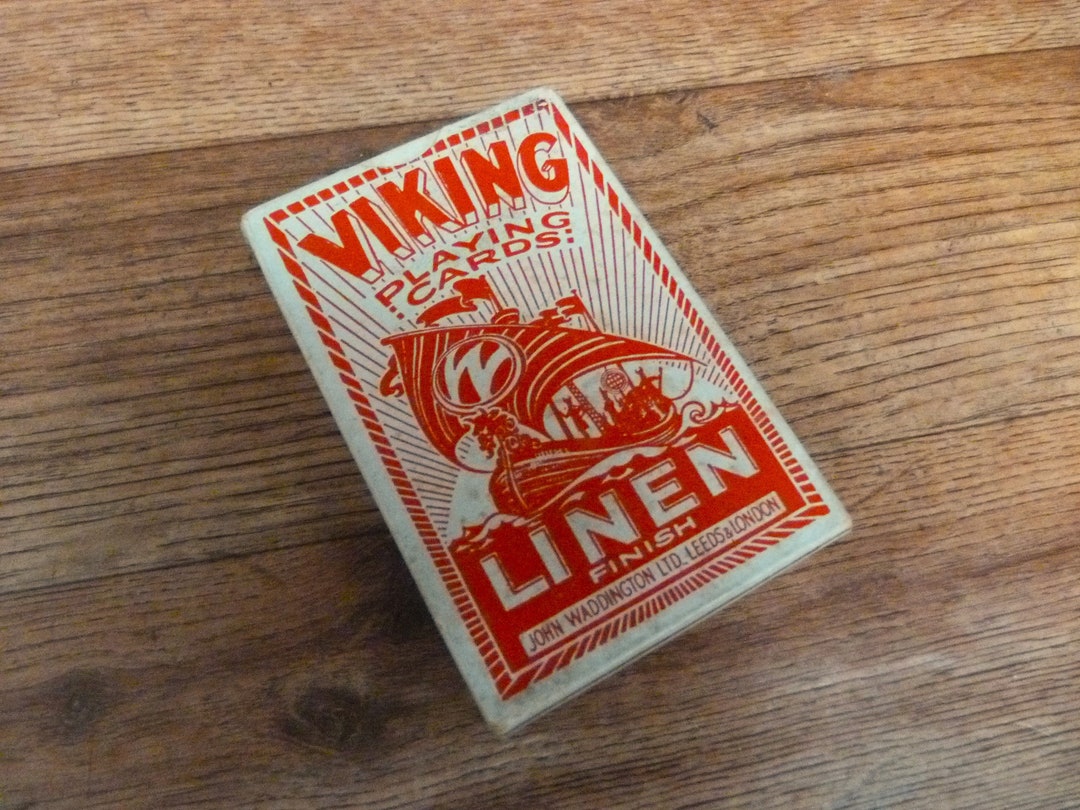 Vintage Waddingtons Viking Linen Playing Cards WW2 Era Cards in Box for ...