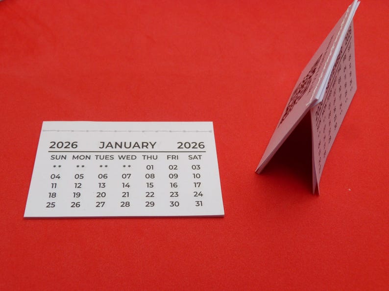 2026 Mini Calendar Tabs Pack of 20, 50 or 100 Small (less Than 3x2 Inch ...