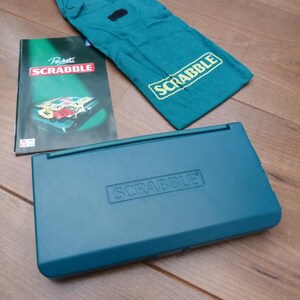 Vintage Pocket Scrabble Magnetic Set, Hard Plastic Folding Case Board ...