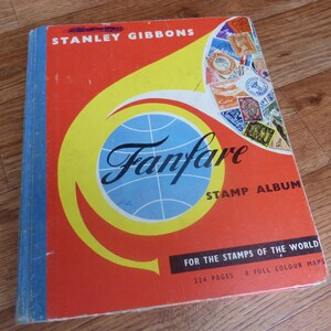 Vintage Stamp Album 750 World Stamps Europe USA Africa 200 Pages ...