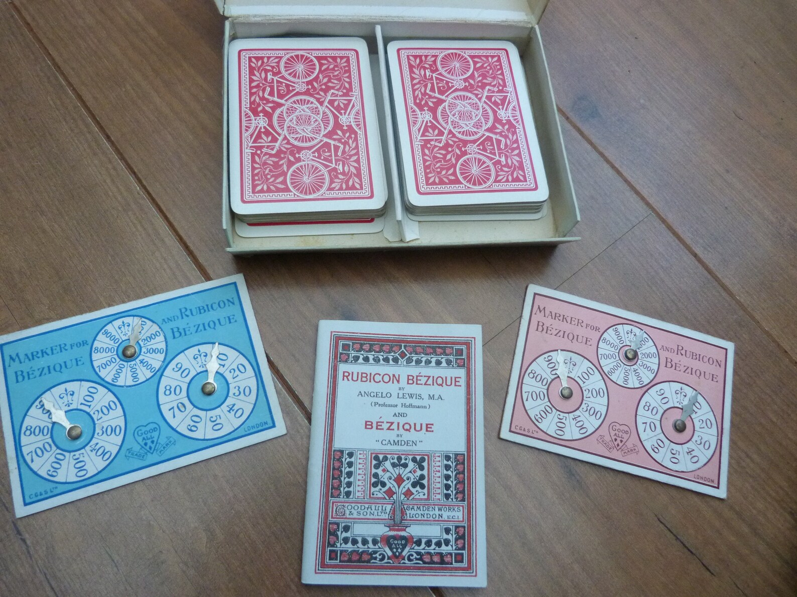 Antique Goodall Bezique Game. Complete With 64 Wide Playing Cards With ...