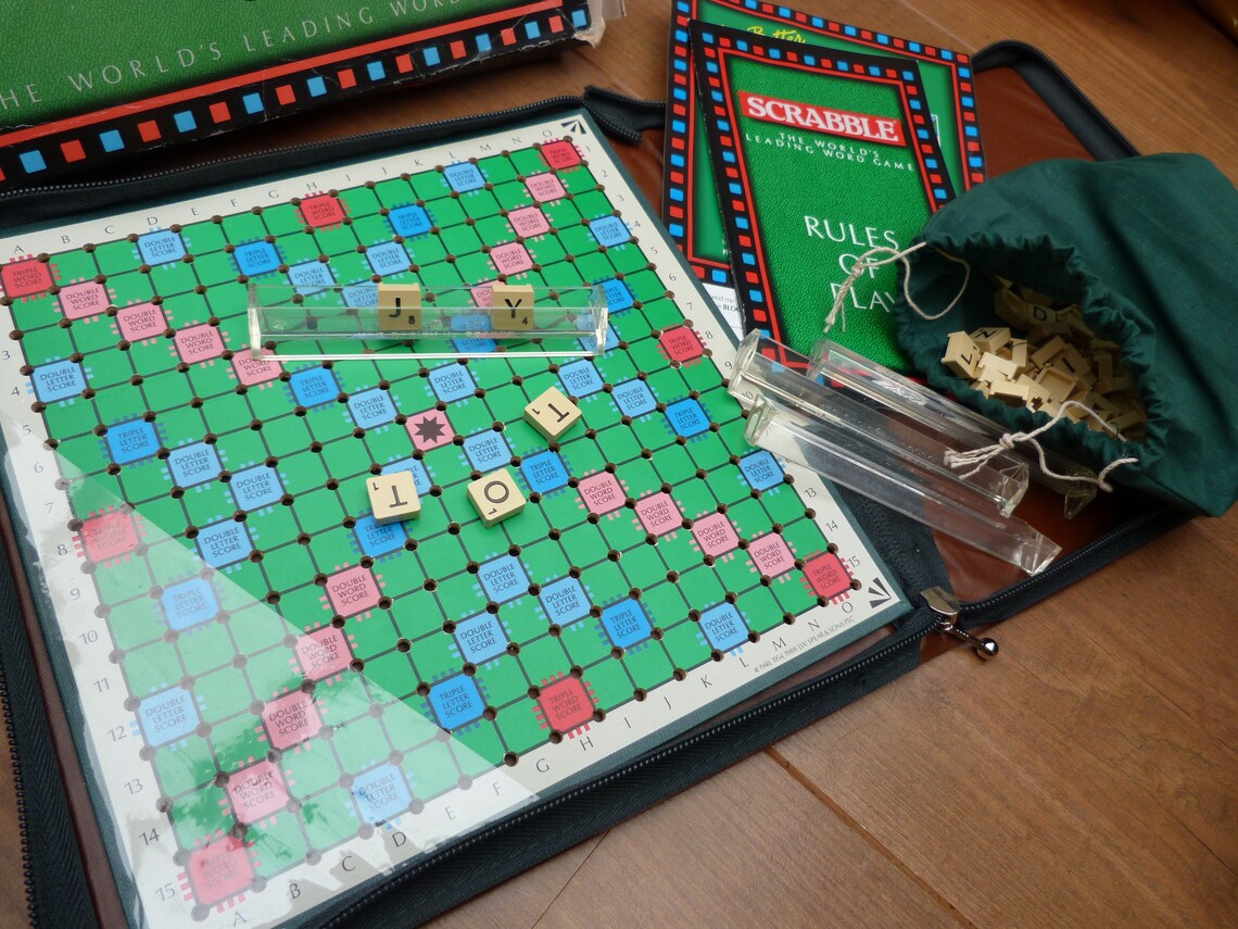 Vintage Travel Scrabble Set Peg Tiles and Board in Folding - Etsy UK