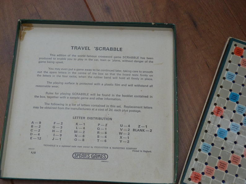 Vintage Travel Scrabble Set Peg Tiles and Board With Wooden - Etsy UK