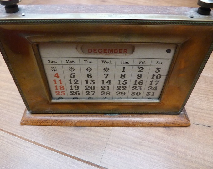 Vintage 1920s Perpetual Calendar Desk Calendar Oak and Metal - Etsy UK