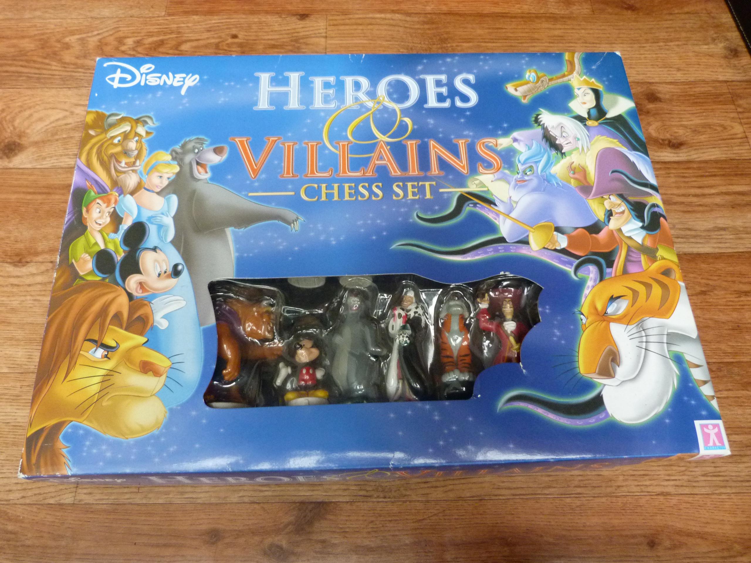 Vintage Disney Heroes and Villains Chess Set With Folding Board ...