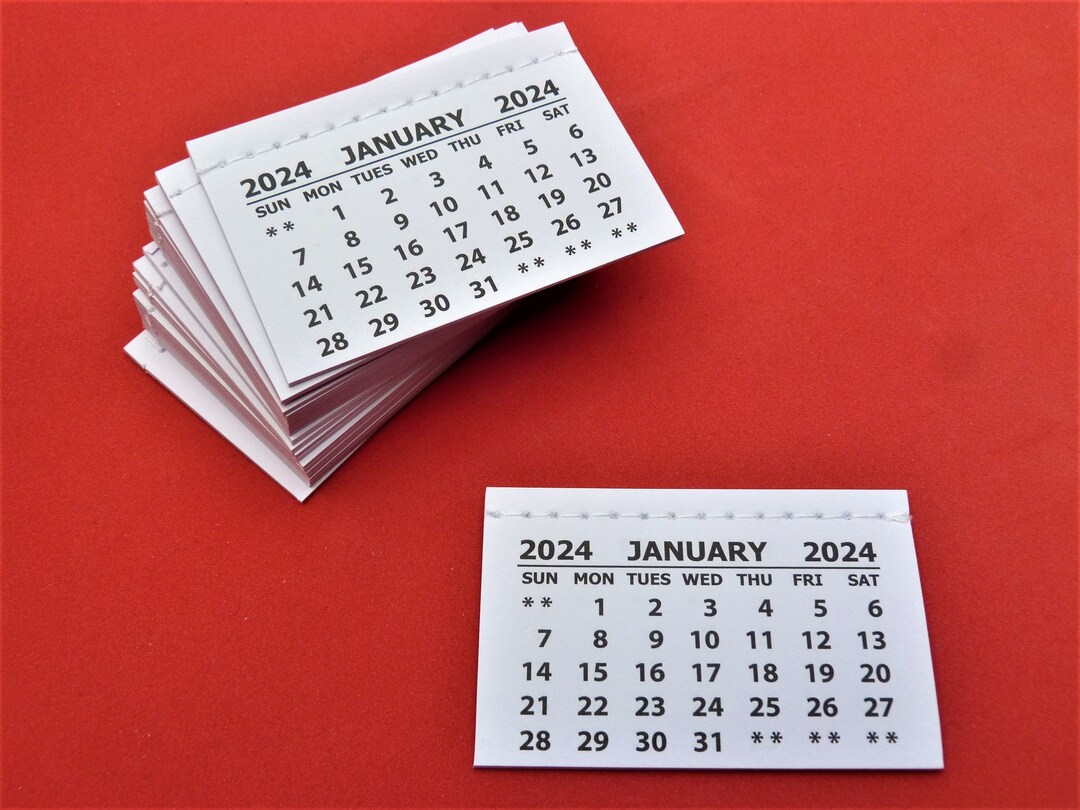 2024 Mini Calendar tabs pack of 20, 50 or 100 turn your pictures or ...