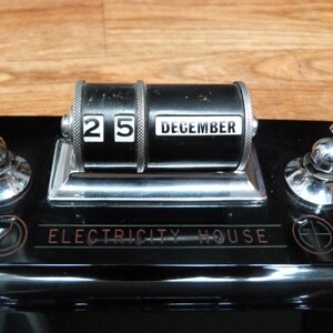 Vintage Electricity House Barrel Perpetual Calendar With Pen Holders on ...