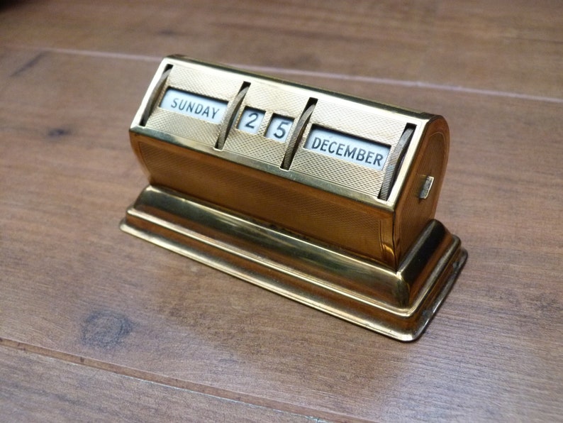 Vintage Perpetual Calendar Desk Calendar Brass/gold Colour - Etsy