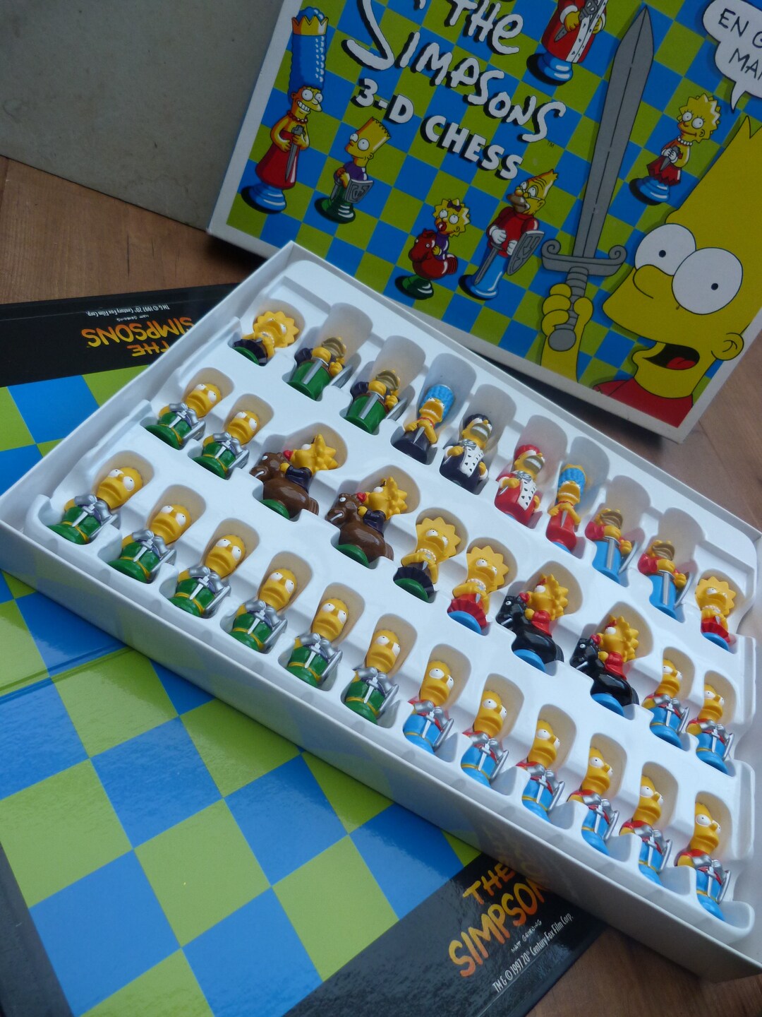 Vintage the Simpsons 3D Chess Set With Folding Board Complete - Etsy