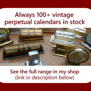 Vintage Large Retro Perpetual Wall Calendar Cream Buff Plastic Scroll ...