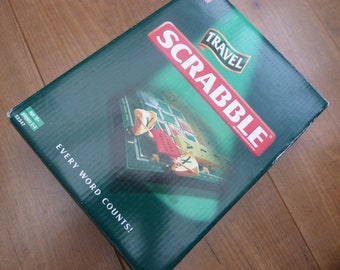 Vintage Pocket Scrabble Magnetic Set, Hard Plastic Folding Case Board ...