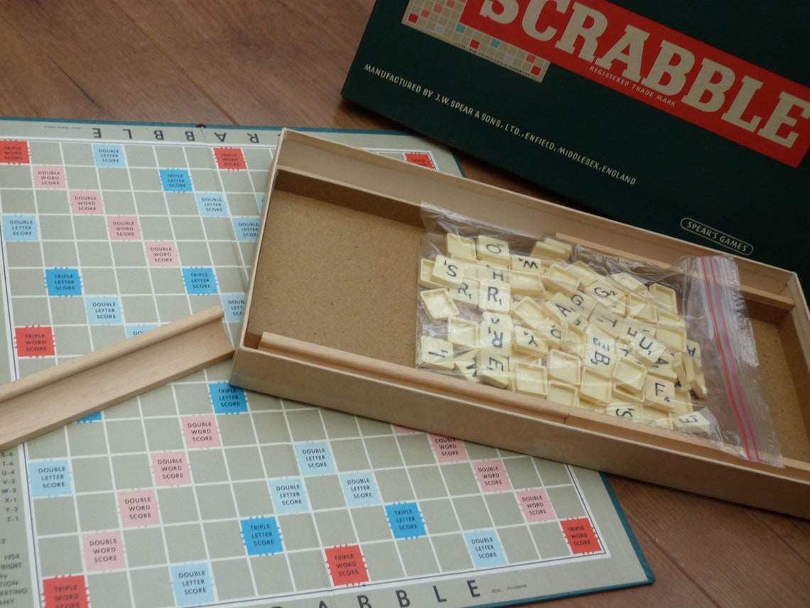 Vintage Scrabble set complete original game with wooden | Etsy