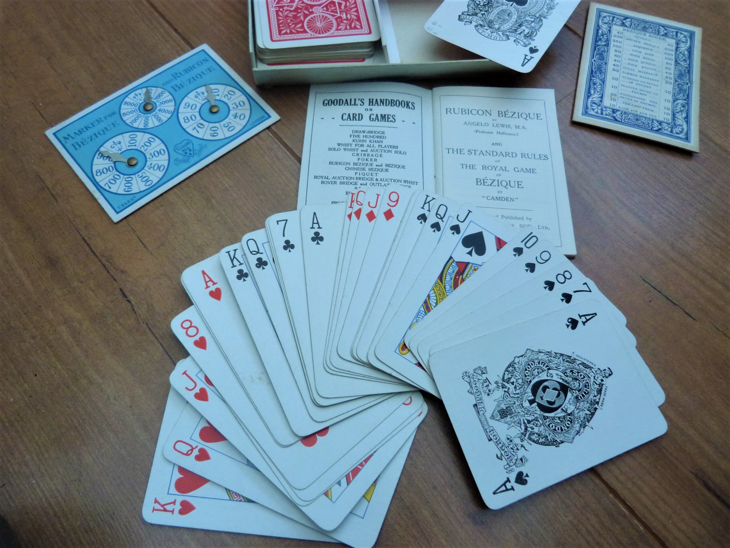 Antique Goodall Bezique Game. Complete With 64 Wide Playing Cards With ...