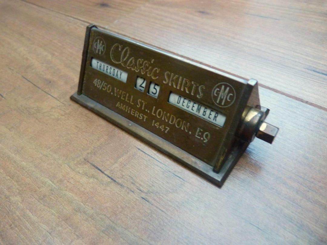 Vintage Perpetual Calendar Triangular Shape Classic Skirts of London ...