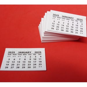 2025 Mini Calendar Tabs Pack of 20, 50 or 100. Great for Crafting or ...