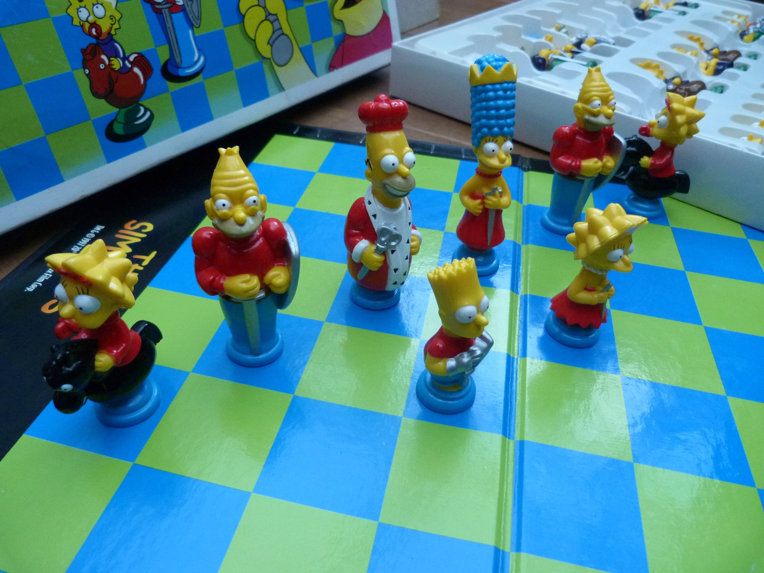 Vintage the Simpsons 3D Chess Set With Folding Board Complete With 32 ...