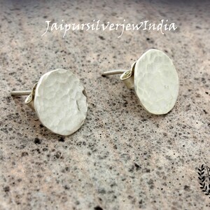 Hammered Silver Studs • Circle Hammered 13 Mm Studs • Solid 925 Sterling Silver • Geometric ...