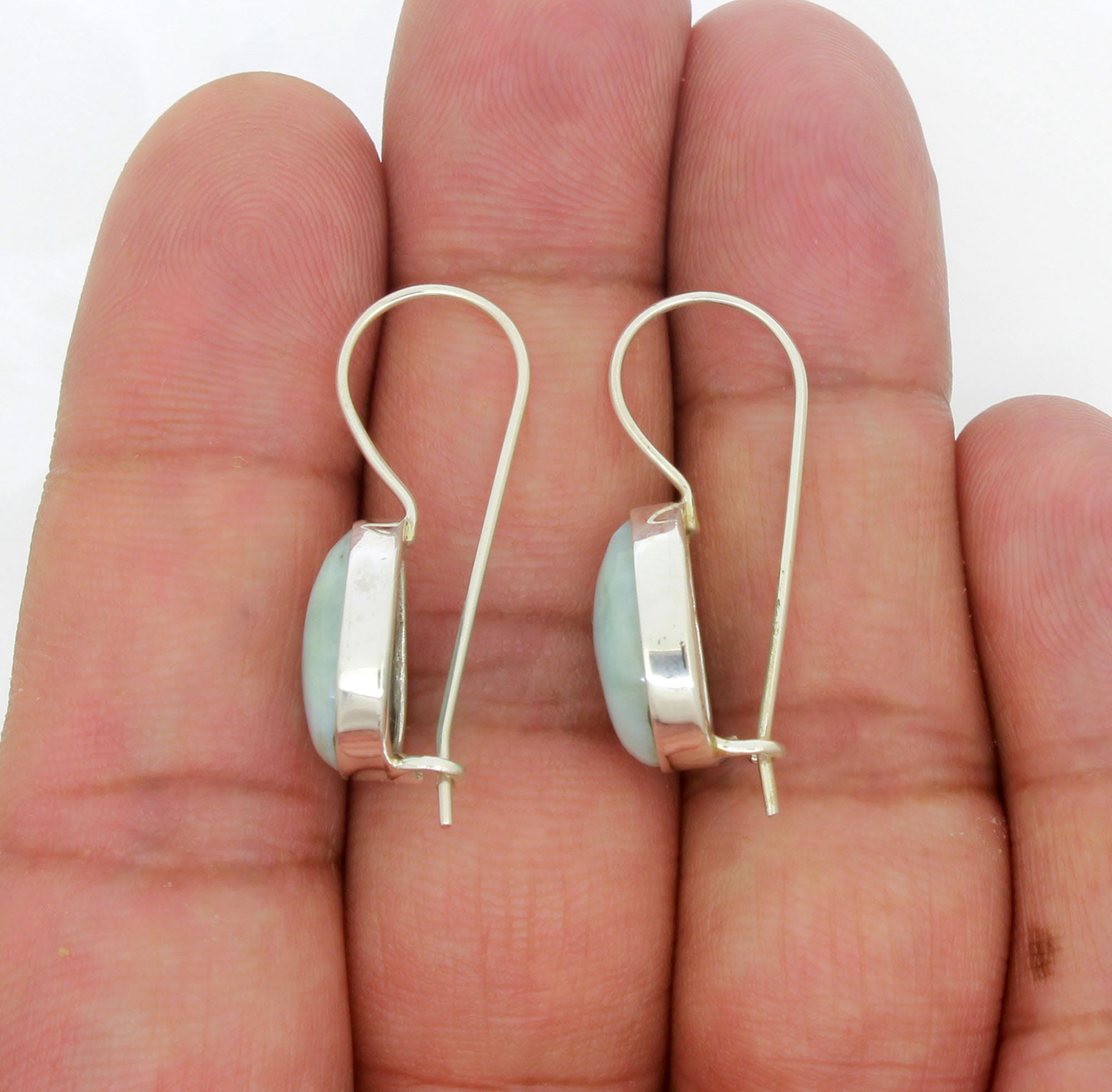 Larimar Teardrop Earrings Natural Larimar Earrings - Etsy